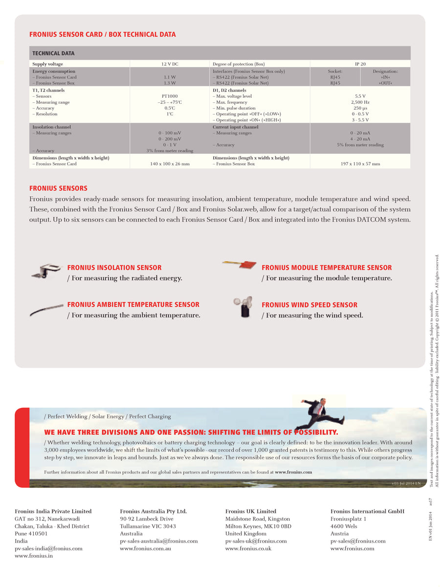 Fronius Sensor Box, interface device for data collection – Arntjen Clean Energy Solutions